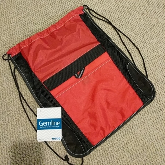 Gemline | Bags | 35 Red Black Drawstring Bag Cinchpack | Poshmark